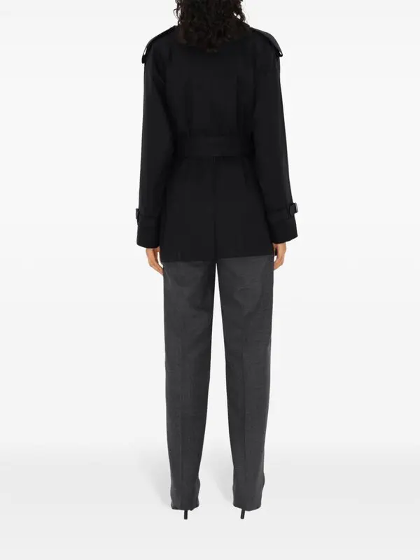 Burberry Cotton Gabardine Trench Coat - Black