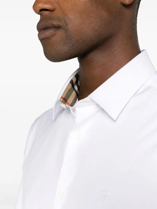 Burberry Ekd Logo Cotton Shirt - White