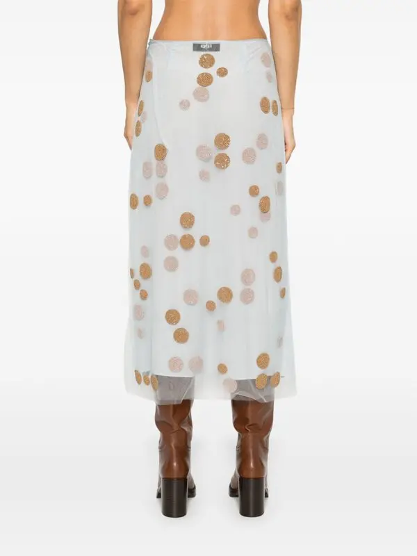 Fendi Embroidered Midi Skirt - Clear Blue