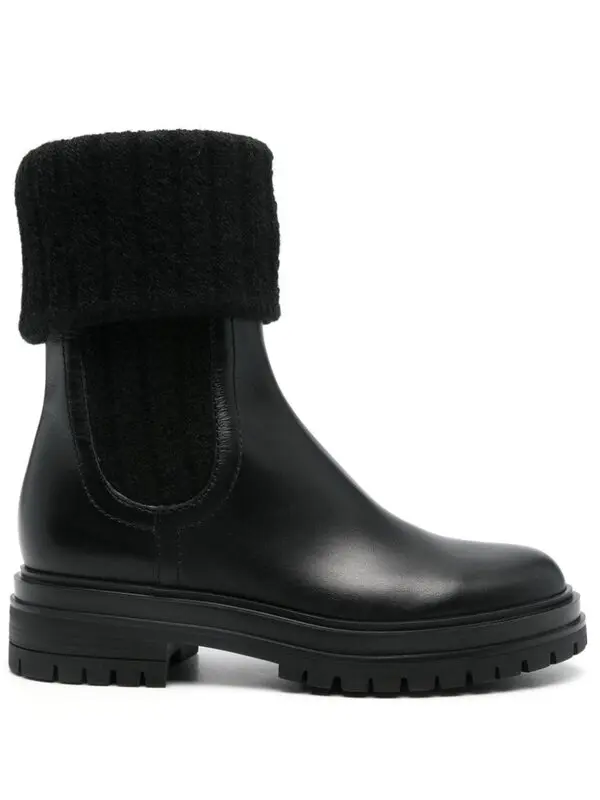 GIANVITO ROSSI Leather Chelsea Boots - Black