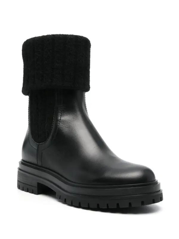 GIANVITO ROSSI Leather Chelsea Boots - Black