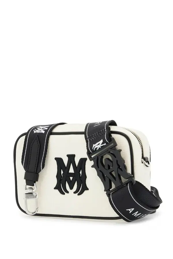 Buy Amiri Canvas Camera Bag With Adjustable Strap - White At 12