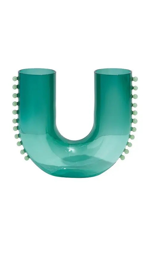 FAZEEK Pearl U Vase In Teal - Teal & Jade