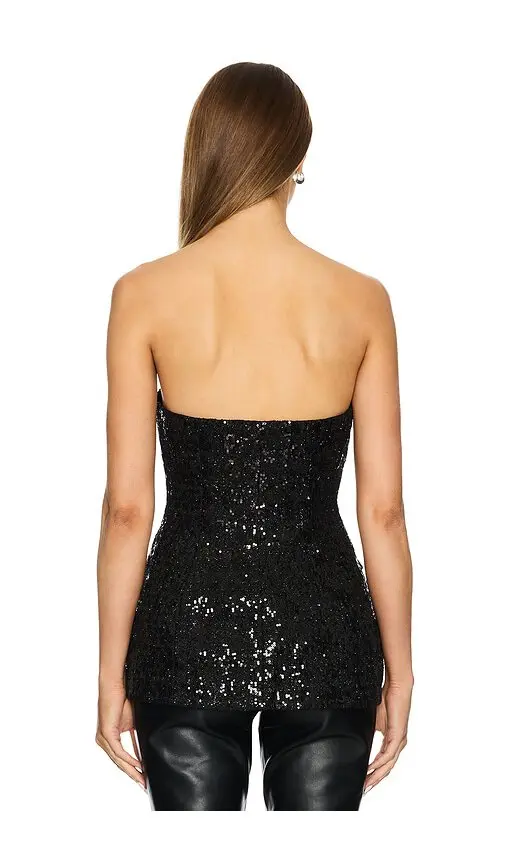 Astr The Label Milani Sequin Embellished Tweed Top
