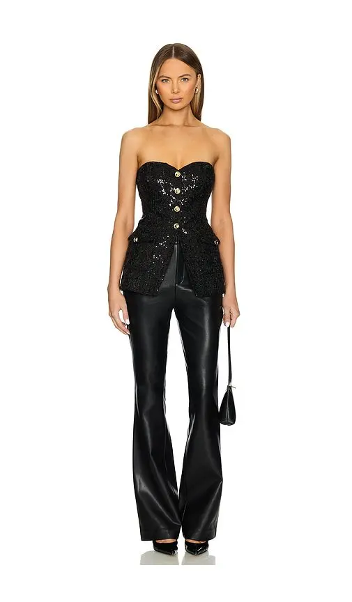 Astr The Label Milani Sequin Embellished Tweed Top