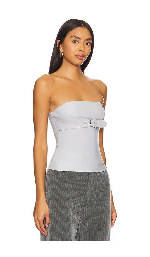 Superdown Strapless Bustier With Buckle Detail