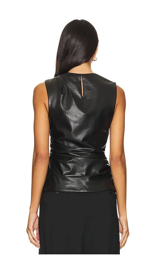 Simkhai Wynter Faux Leather Draped Top