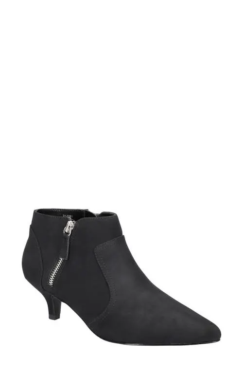 EASY WORKS BY EASY STREET Annalee Kitten Heel Bootie - Black Lame