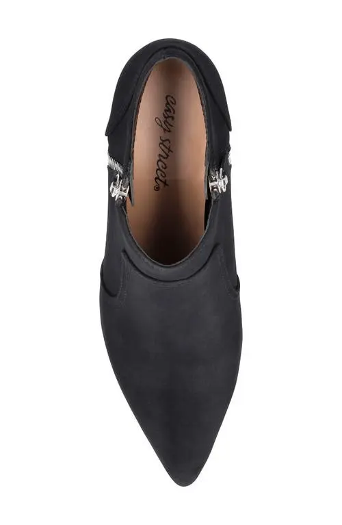 EASY WORKS BY EASY STREET Annalee Kitten Heel Bootie - Black Lame