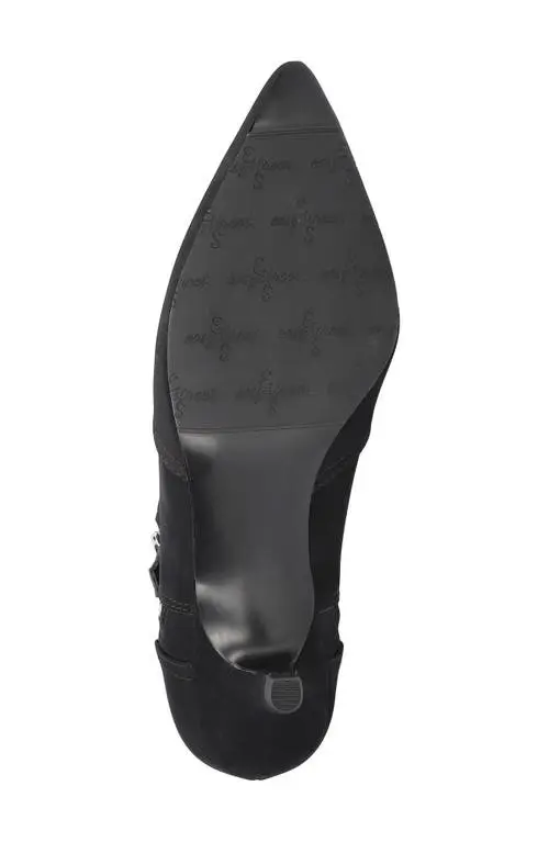 EASY WORKS BY EASY STREET Annalee Kitten Heel Bootie - Black Lame