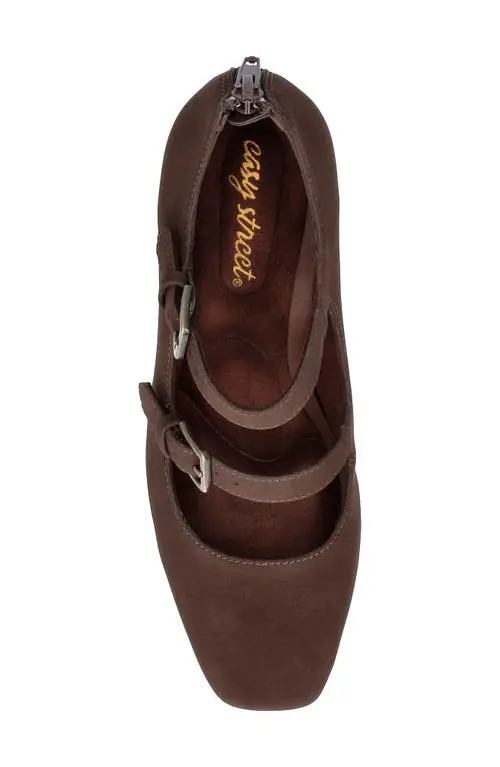 EASY WORKS BY EASY STREET Willis Mary Jane Pumps - Brown Matte