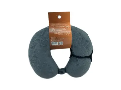 PURSONIC Memory Foam Travel Pillow With Sleep Mask - Gray