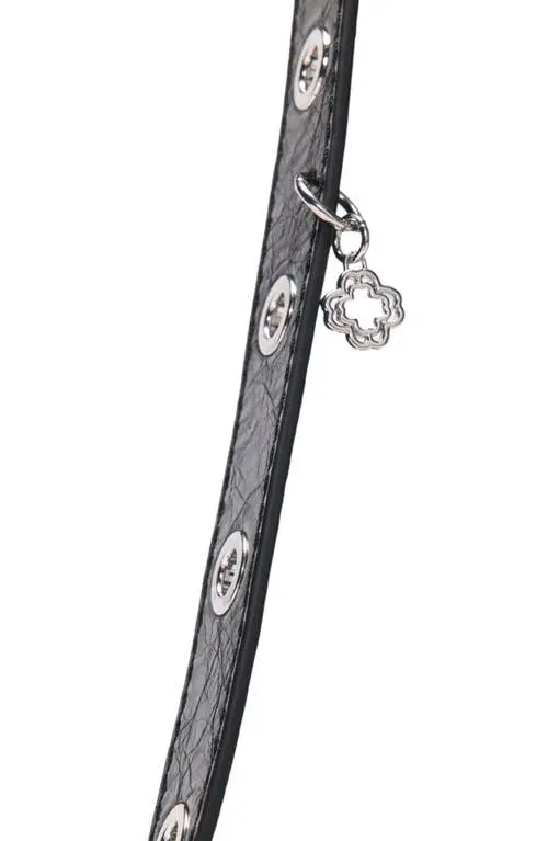 Maje Miss M Mini Cracked Leather Bag - Black