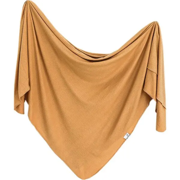 COPPER PEARL Dolce Rib Swaddle Blanket - Orange