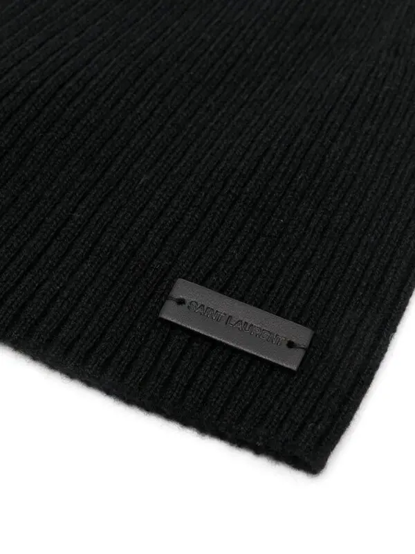 Saint Laurent Ribbed Beanie - Black