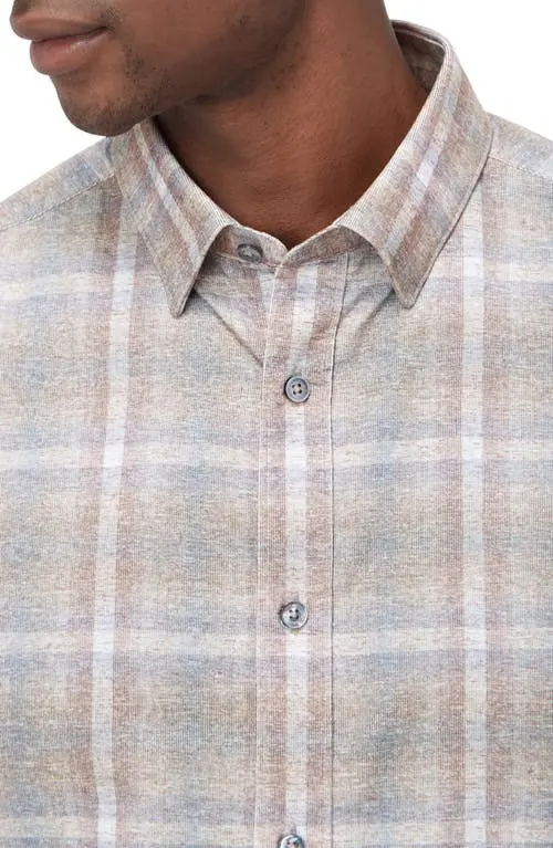 Bugatchi Karl Shaped Fit Windowpane Check Stretch Button-up Shirt