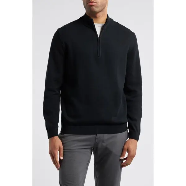 RHONE Commuter Quarter-zip Sweater - Black