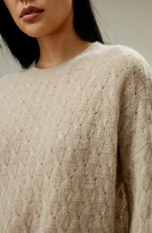 Lilysilk Silk-cashmere Blend Sweater With Twisted Pattern - Beige