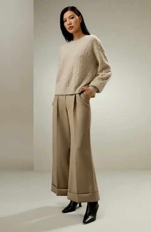 Lilysilk Silk-cashmere Blend Sweater With Twisted Pattern - Beige