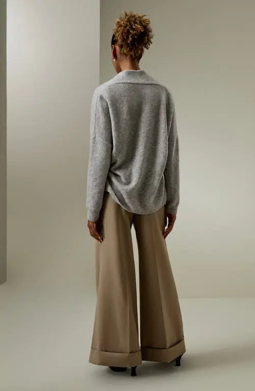 Lilysilk Lounge Wrap Knit Cardigan - Mixed Gray