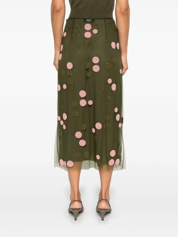 Fendi Polka-dot Tulle Midi Skirt