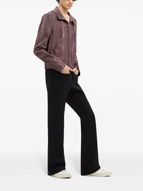 COURREGES Shaded-logo Patent Biker Jacket - Brown