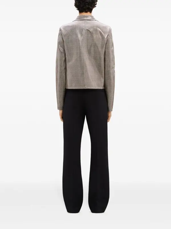COURREGES Shaded-logo Patent Biker Jacket