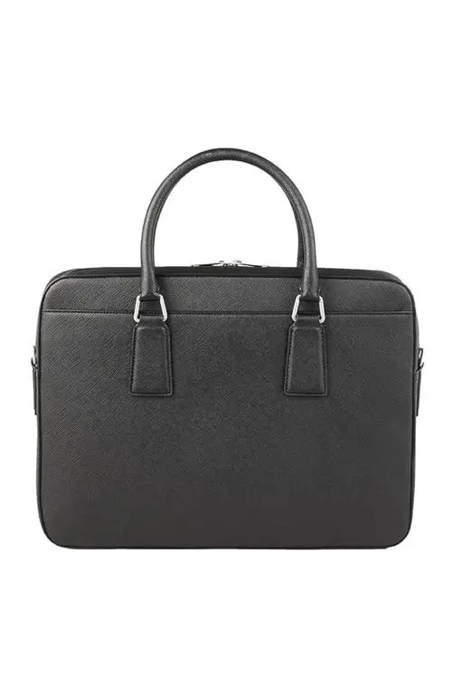 Sandro Saffiano Patterned Reconstituted Leather Briefcase - Black