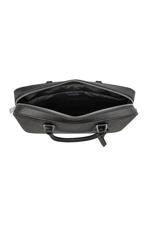 Sandro Saffiano Patterned Reconstituted Leather Briefcase - Black