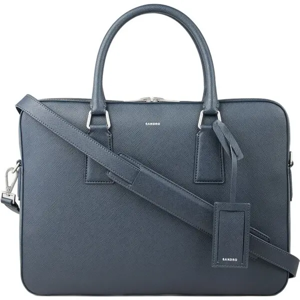 Sandro Saffiano Patterned Reconstituted Leather Briefcase - Fonte