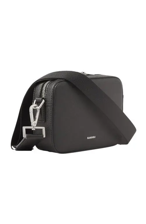 Sandro Small Saffiano Bag - Black