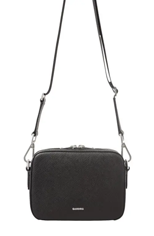 Sandro Small Saffiano Bag - Black