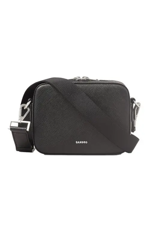 Sandro Small Saffiano Bag - Black
