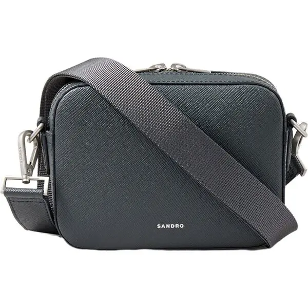 Sandro Small Saffiano Bag - Steel
