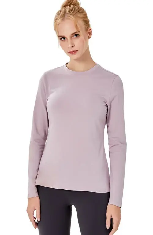 REBODY Pima Long Sleeve Top - Stone Mauve