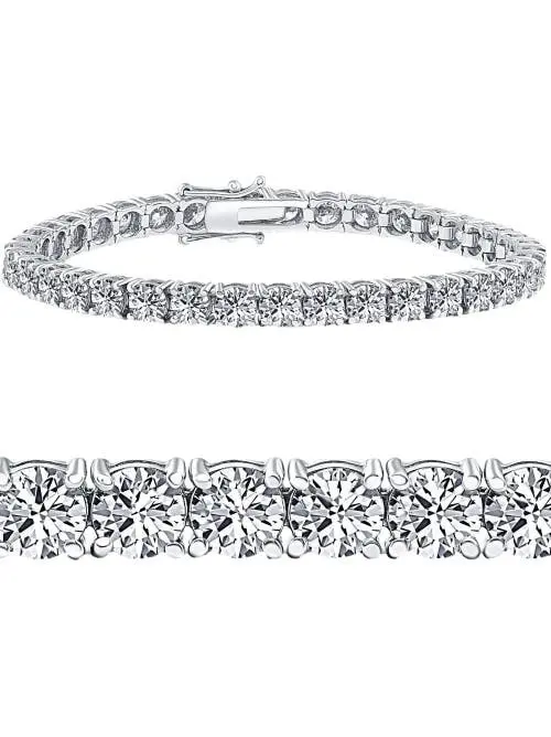BLISS DIAMOND 10ct Lab Grown Diamond Tennis Bracelet - 14k White Gold