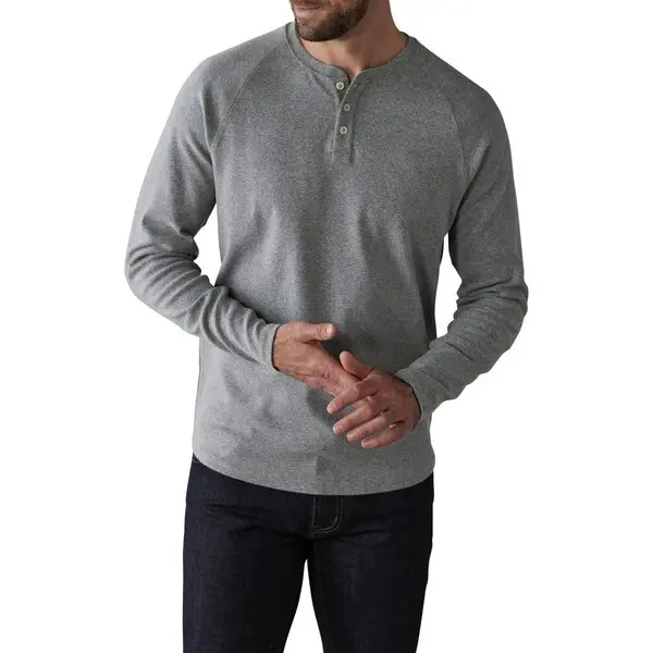 THE NORMAL BRAND Everyday Henley - Athletic Grey