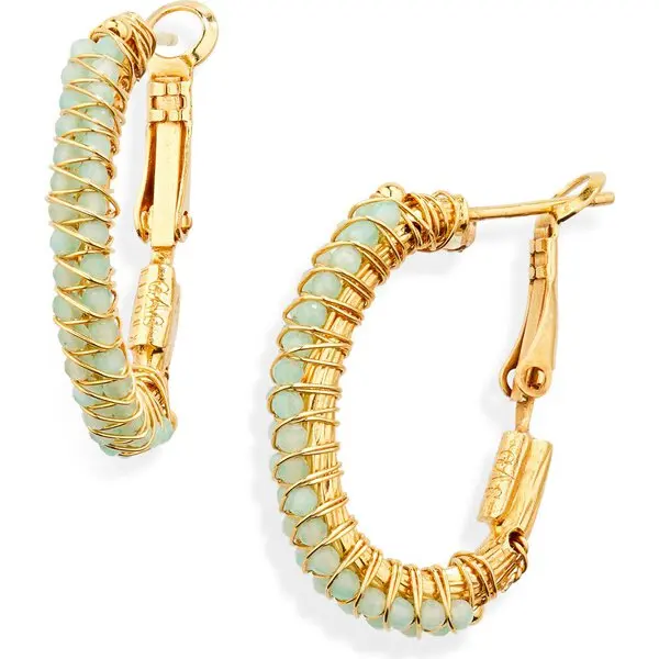 Gas Bijoux Lucky Lyre Hoop Earrings - Light Blue