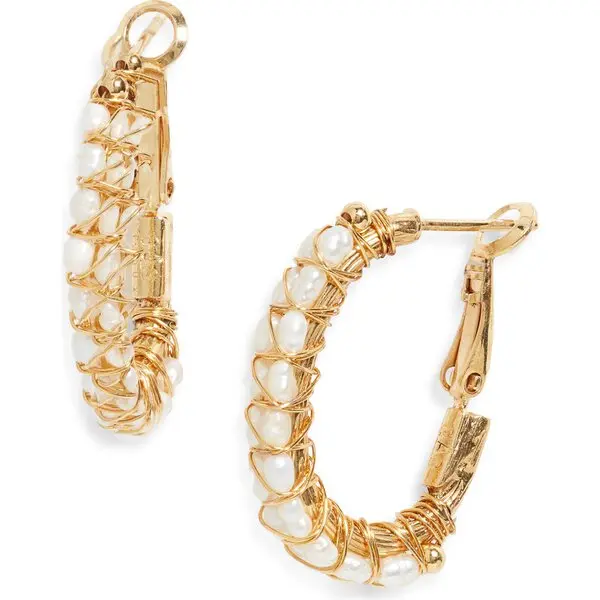 Gas Bijoux Lucky Lyre Hoop Earrings - White