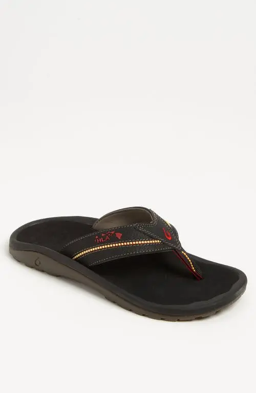 Olukai Kia'i Ii Flip Flop - Black/ Black