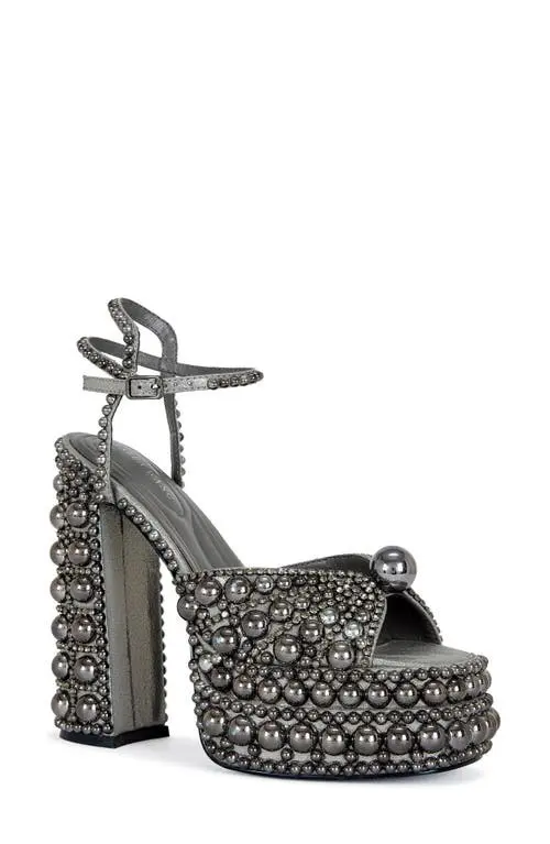 AZALEA WANG Astrella Platform Sandals - Gunmetal