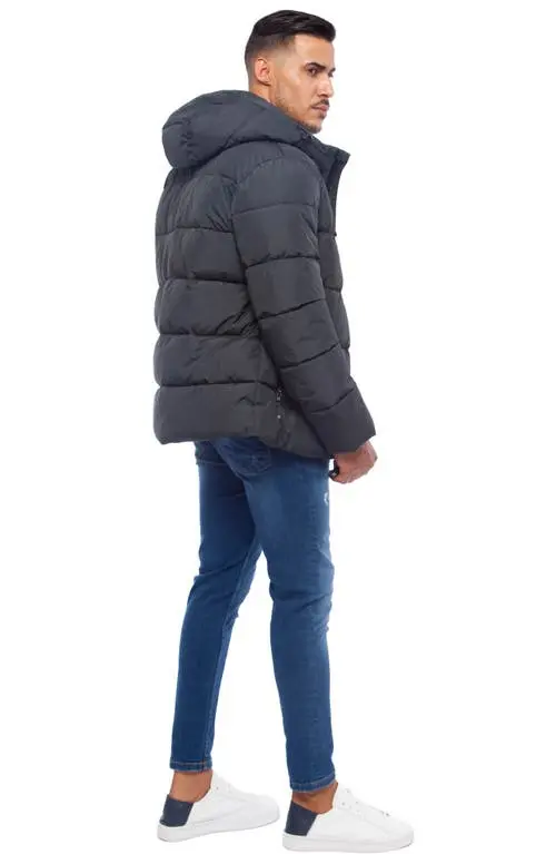 ROKKA&ROLLA Heavyweight Puffer Jacket - Black Stone
