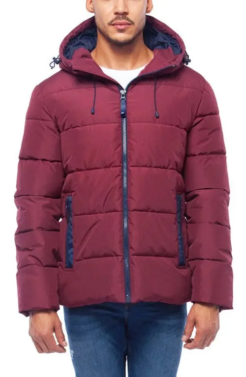 ROKKA&ROLLA Heavyweight Puffer Jacket - Burgundy
