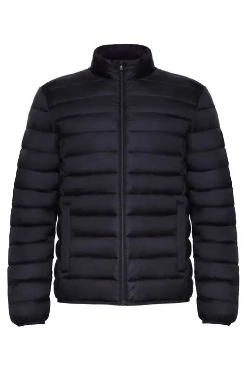 ROKKA&ROLLA Lightweight Packable Puffer Jacket - Black