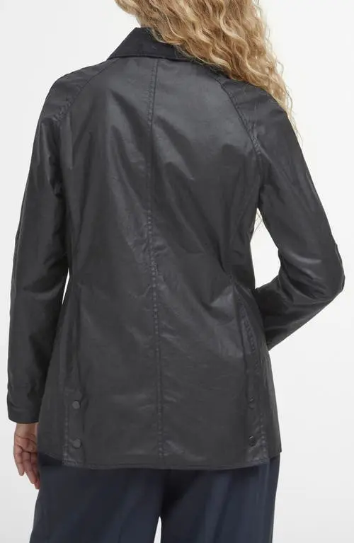 Barbour Beadnell Water Resistant Waxed Cotton Jacket - Black