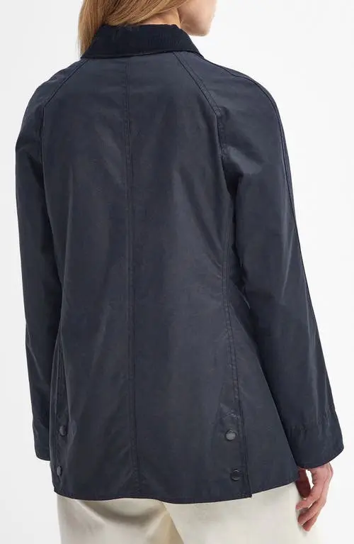 Barbour Beadnell Water Resistant Waxed Cotton Jacket - Navy