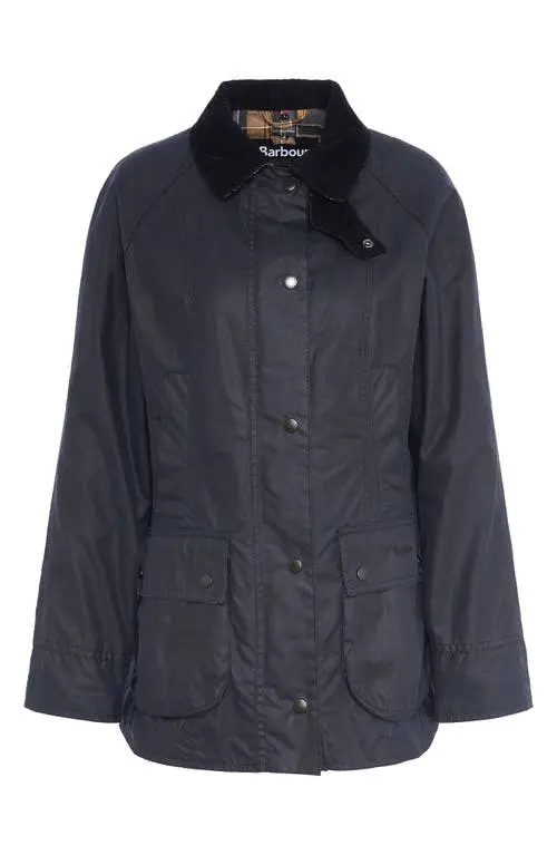 Barbour Beadnell Water Resistant Waxed Cotton Jacket - Navy