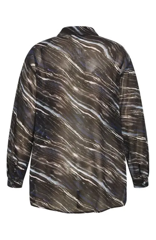 City Chic Sheer Lover Printed Shirt