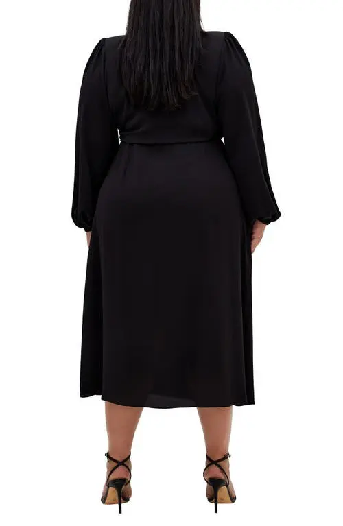 City Chic Arizona Long Sleeve Wrap Dress