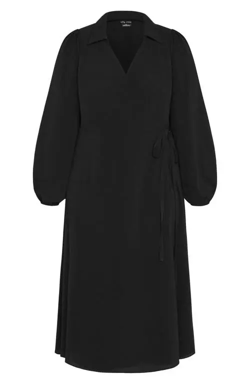 City Chic Arizona Long Sleeve Wrap Dress